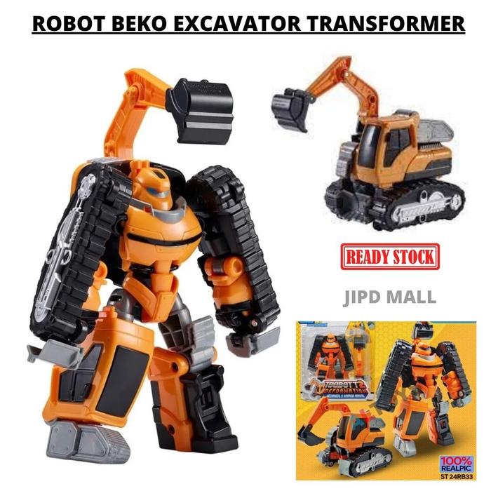 Jual Mainan Robot Mobil Beko Excavator Transformer Deform Action Figure ...