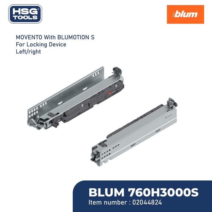 Jual BLUM REL LACI MOVENTO BLUMOTION S FULL EXT 40KG 300MM FOR LOCK ...