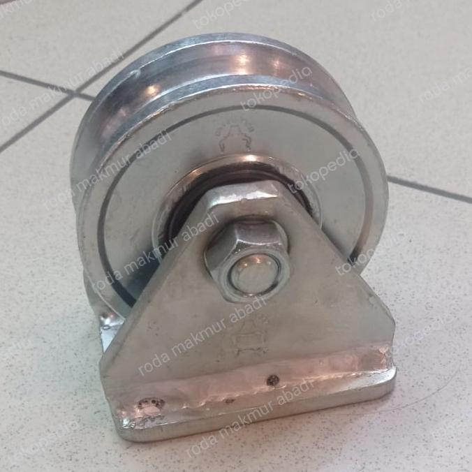 Jual roda pagar/roda gerbang/roda besi 4 inchi extra heavy duty (rel ...