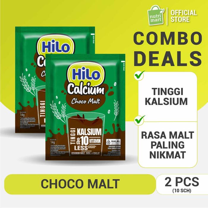 Promo Twin Pack - HiLo Choco Malt Hi Calcium 10 Sch – Susu Malt Cokelat ...