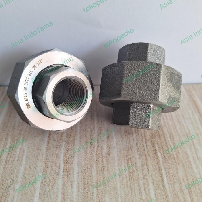 Jual Watermur Class3000 Besi Drat NPT 1/2"inch / Union Carbon Steel ...