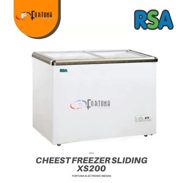 Jual CHEEST FREEZER BOX RSA SLIDING GLASS XS200 LEMARI PEMBEKU 171L ...