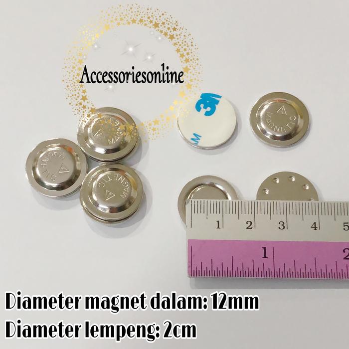 Jual Magnet Pin/Magnet Nama Dada Caution Bulat Diameter 20mm + double ...