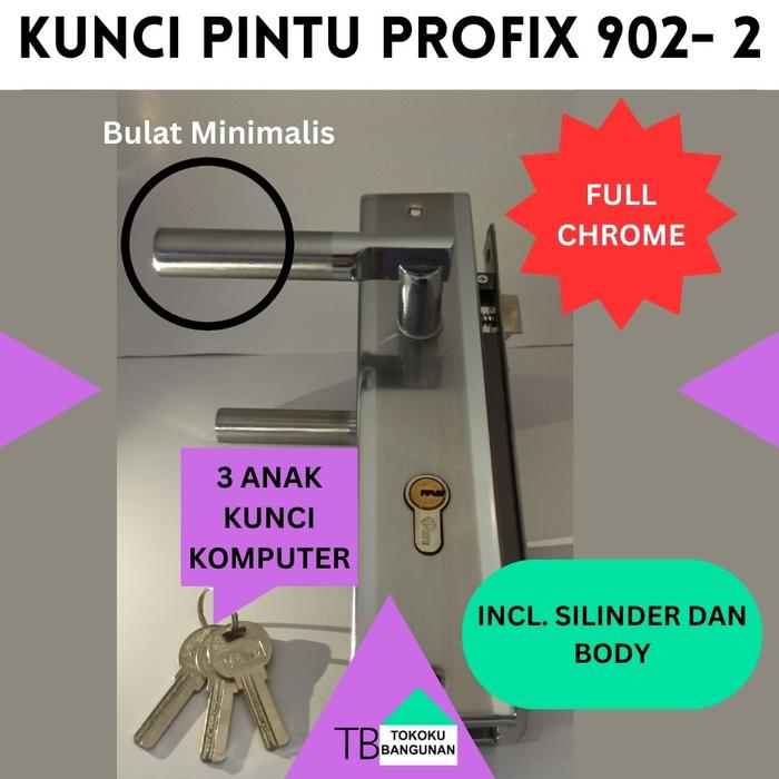 Jual Profix PRO 902- 2 Kunci Pintu Set silver chrome gagang bulat minimalis - Jakarta Pusat ...