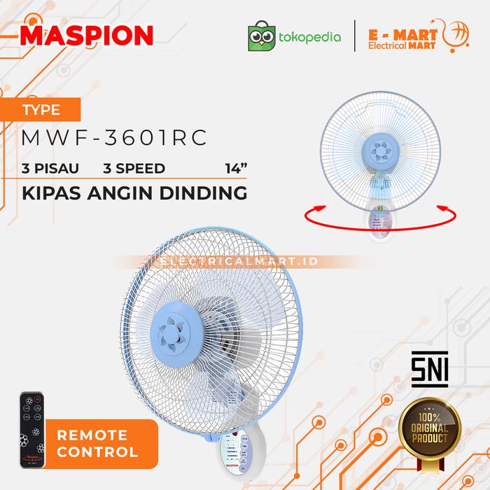 Jual Kipas Angin Dinding Maspion REMOTE 14”inch MWF-3601RC Wall Fan ...
