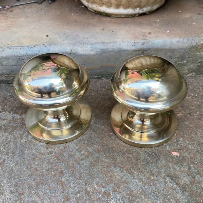Jual handle tarikan pintu knop knob pintu rumah kuningan emas polos ...