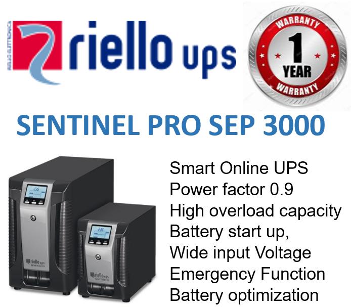 Jual Smart Online UPS Riello 3 KVA / UPS Riello Sentinel Pro SEP 3000 ...