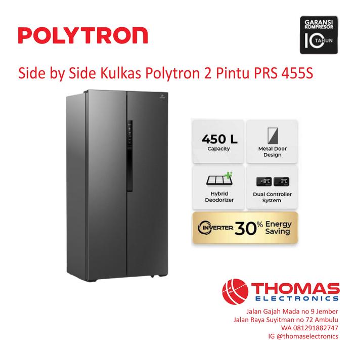 Jual Side by Side Kulkas 2 Pintu Polytron PRS455S PRS 455 S 450 L ...