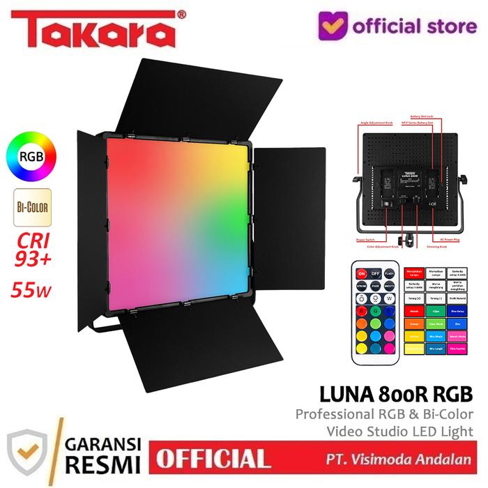 Promo Takara LUNA 800R RGB & Bi-Color Video Studio LED Light - LED Only ...
