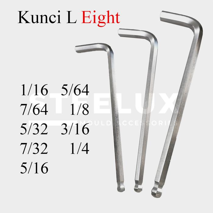 Jual Kunci L EIGHT Long Ballpoint 1/16 - 5/16 Inch Allen Hex Key Wrench ...