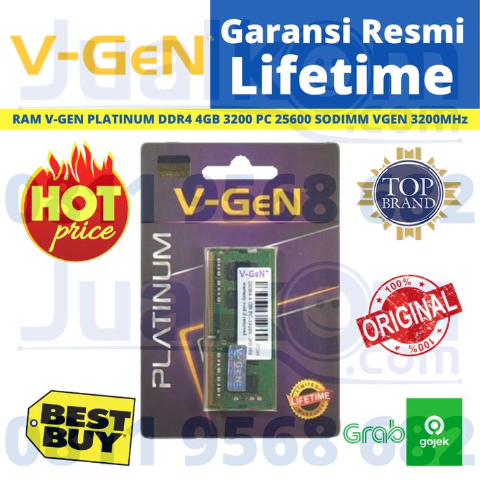 Jual RAM V-GEN PLATINUM DDR4 4GB 3200 PC 25600 SODIMM VGEN 3200MHz ...