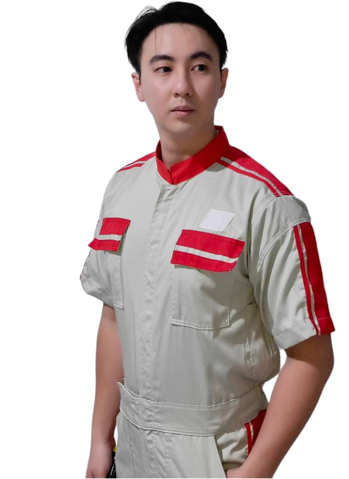 Jual Seragam wearpack bengkel Toyota pria kemeja mekanik safety keren ...