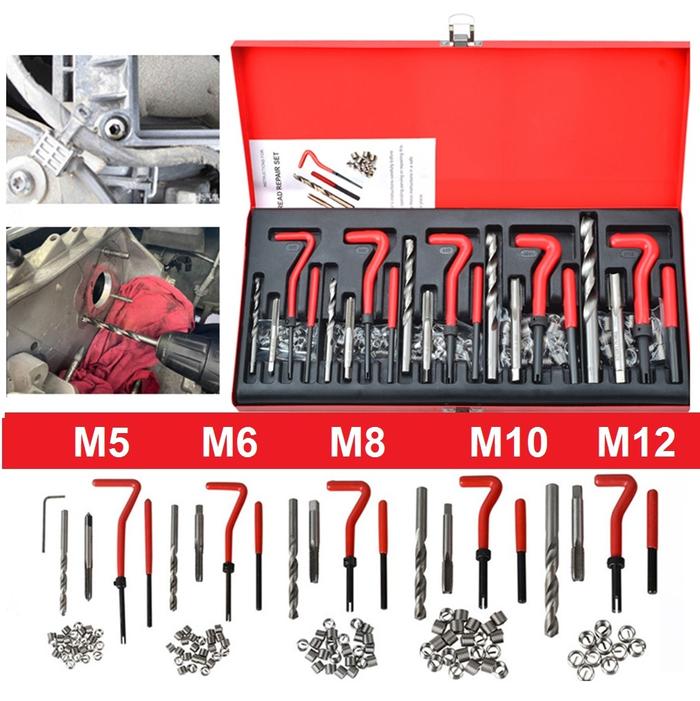 Jual 131pcs Recoil Helicoil M5 M6 M8 M10 M12 Benang Perbaikan Alat Kit Set - Jakarta Utara ...