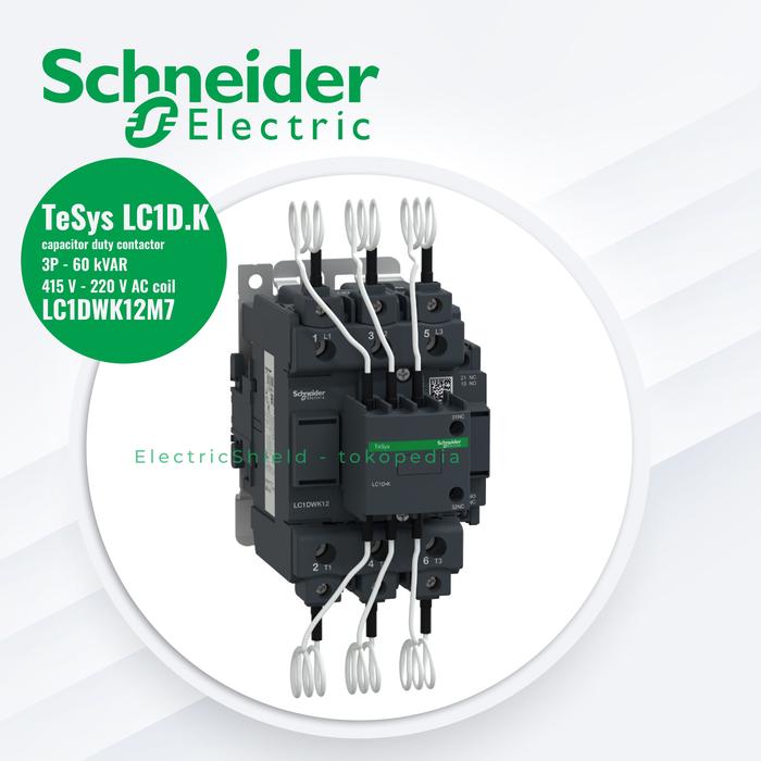 Jual TeSys LC1D.K capacitorduty Kontaktor 3P 60kVAR 415V 220V AC ...