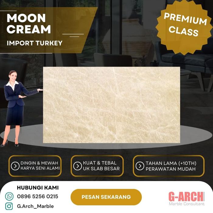 Jual JUAL MARMER CREAM MOON CREAM IMPORT BIG SLAB 100% ORI (harga perm² ...