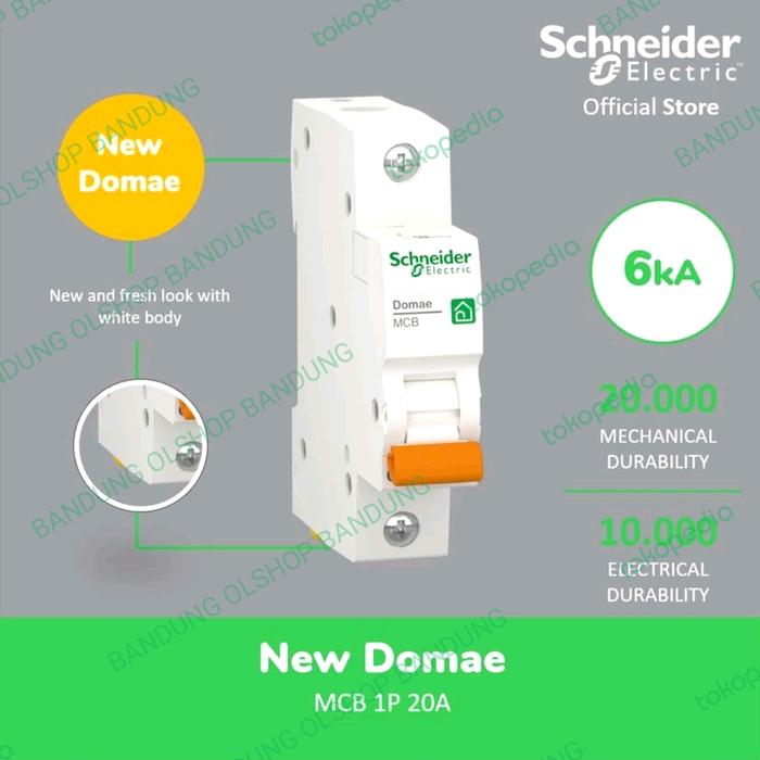 Jual SCHNEIDER MCB 20A 1P MERLIN GERIN MG DOMAE MCB 1P 20A 220V SCHNEIDER - Kota Bandung ...