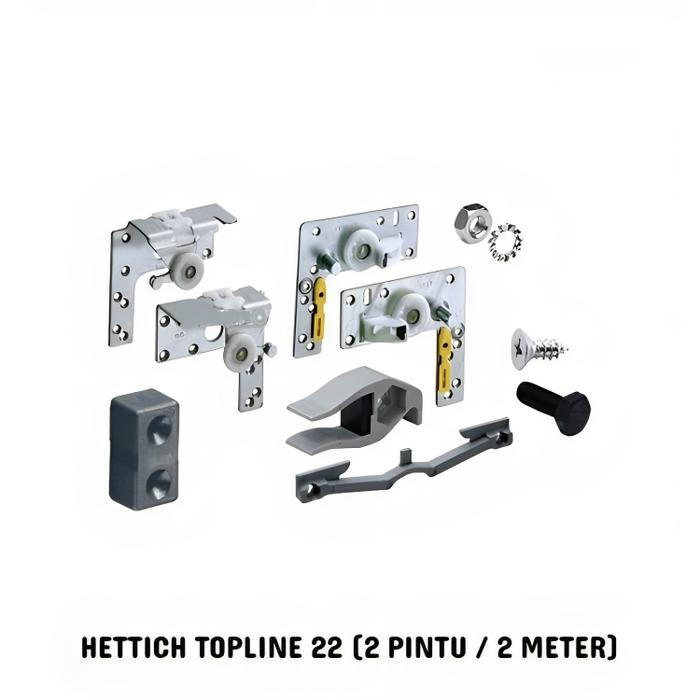 Jual Roda Pintu Lemari Sliding Geser Hettich Topline 22 (2 Pintu / 2 ...