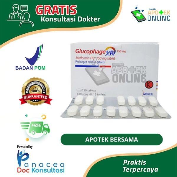 Jual GLUCÓPHAGE XR 750MG 1 STRIP 15 TABLET/METFORMIIN/OBAT DIABETES ...