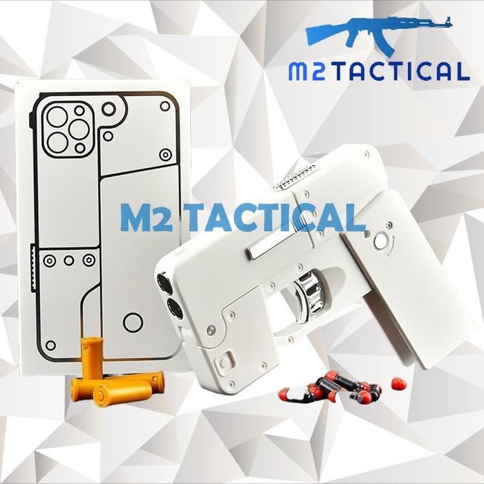 Jual Mainan Toy Gun iPhone Pro Model Shell Eject Folding Dart Blaster ...