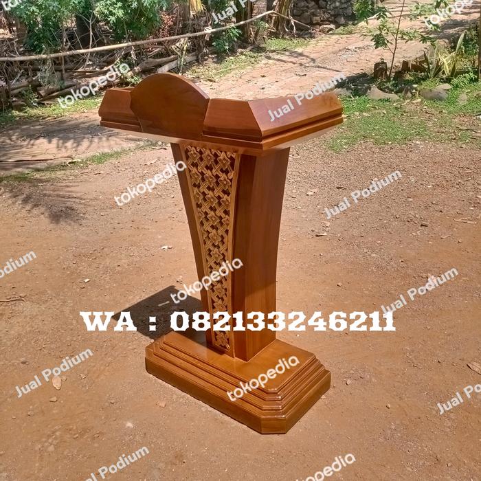 Jual Podium Minimalis Modern Meja Mimbar Pidato Kayu Jati Harga Murah ...
