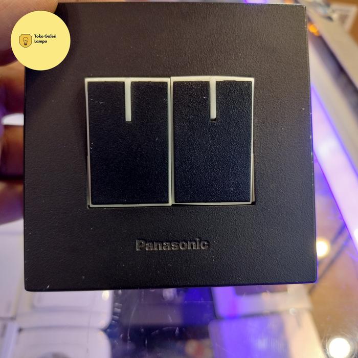 Jual SAKLAR SERI / DOUBLE 2 GANG 1 WAY PANASONIC HITAM STYLE - Jakarta ...