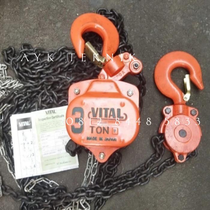 Jual Chain Block Vital 3 Ton x 5 Meter Katrol Manual Original Japan ...