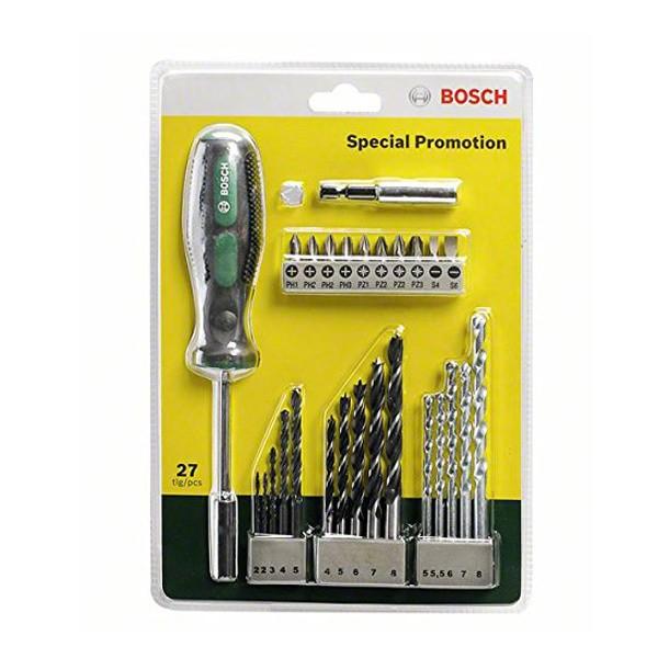 Jual Bosch Mata Bor Besi Kayu Beton 27 pcs X-Line + Mata Obeng Tangan ...