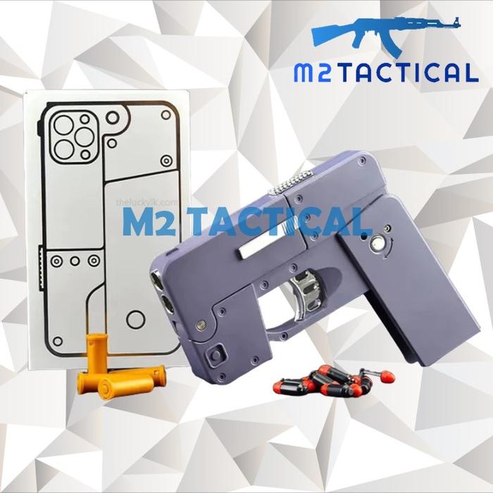 Jual Mainan Toy Gun iPhone Pro Model Shell Eject Folding Dart Blaster ...
