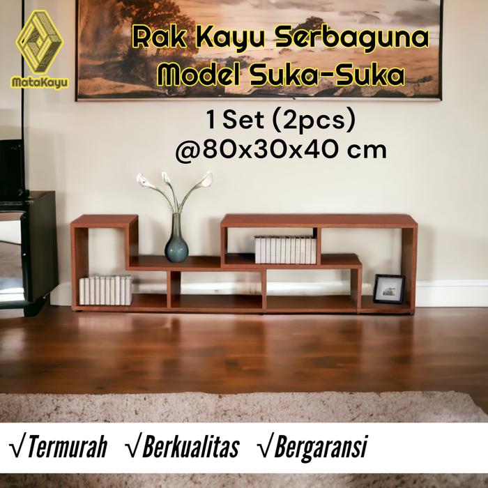 Jual Rak kayu minimalis serbaguna modern rak tv LED rak mainan pajangan ...