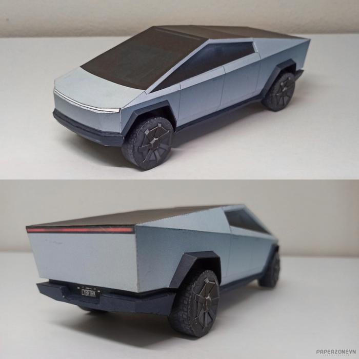 Jual DIY Papercraft Lembar Kertas Pola kendaraan Mobil cybertruck Tesla ...