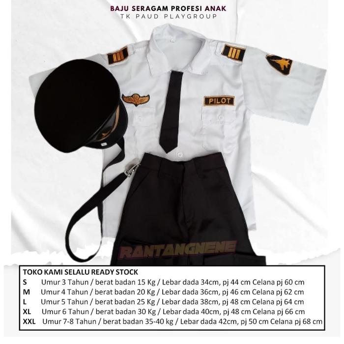Jual Baju Pilot Anak Kostum Profesi Anak Tk Paud Usia 3-8 Th Laki ...