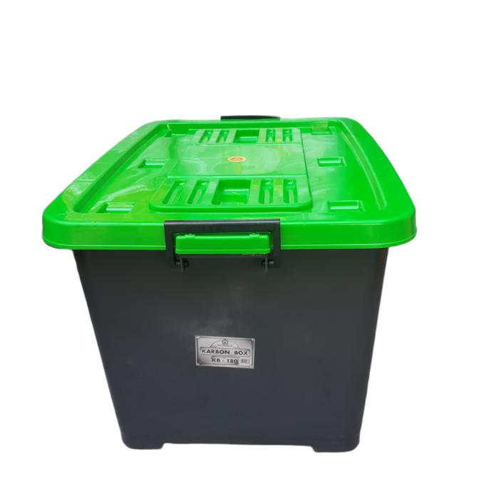 Jual CONTAINER BOX PLASTIK AKAKO | BOX SILVER CARBON RODA - BOX 180 ...