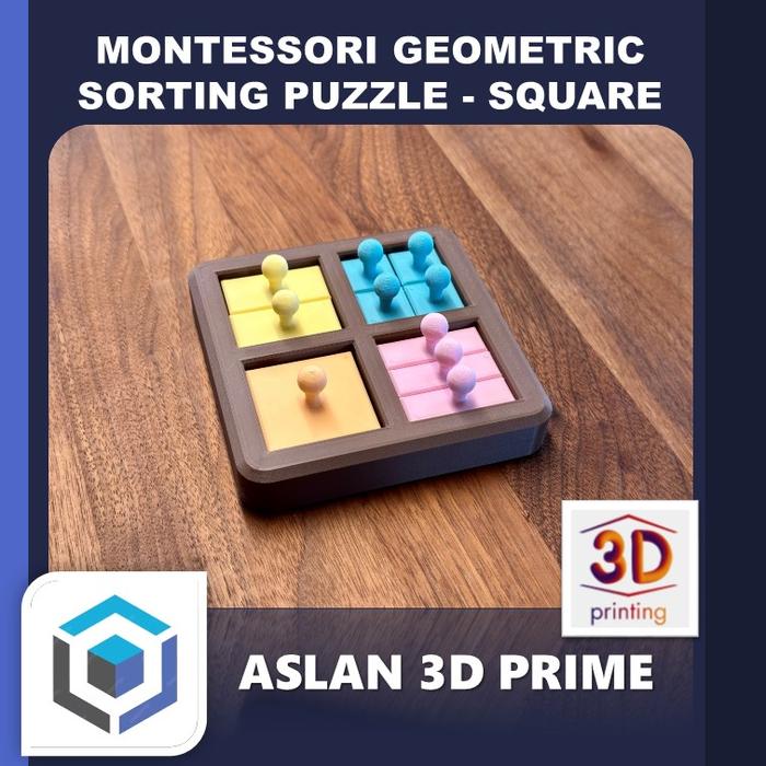 Jual MONTESSORI GEOMETRIC SORTING PUZZLE - SQUARE Custom Color 3D Print ...
