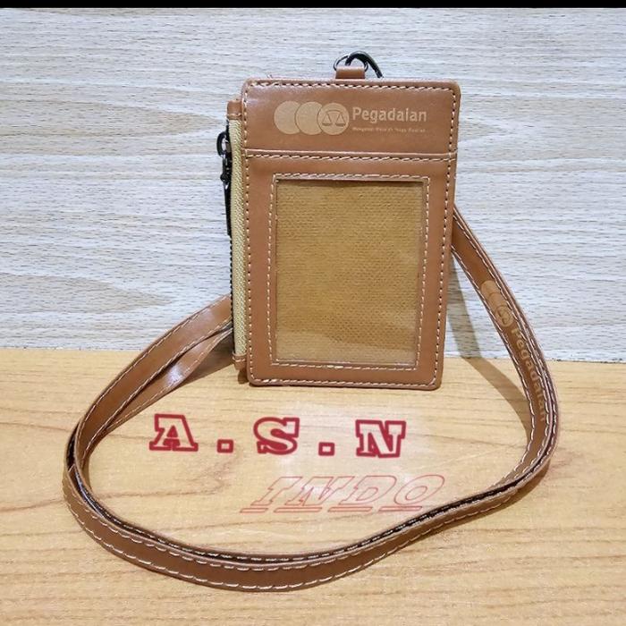 Jual Dompet id card / kalung id card kulit resleting logo pegadaian ...