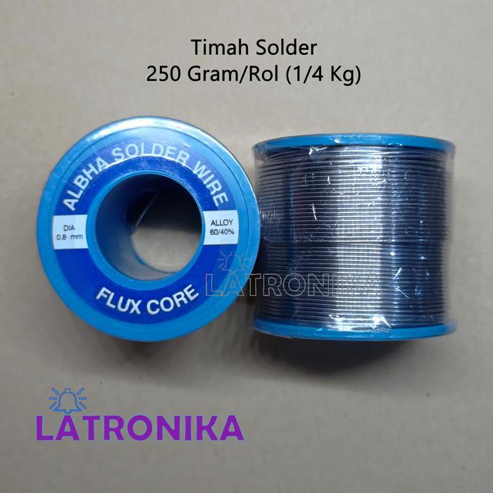 Jual Timah Solder Alpha 250Gr Timah Alpha Roll Besar 1/4kg 60/40% 0.8mm ...