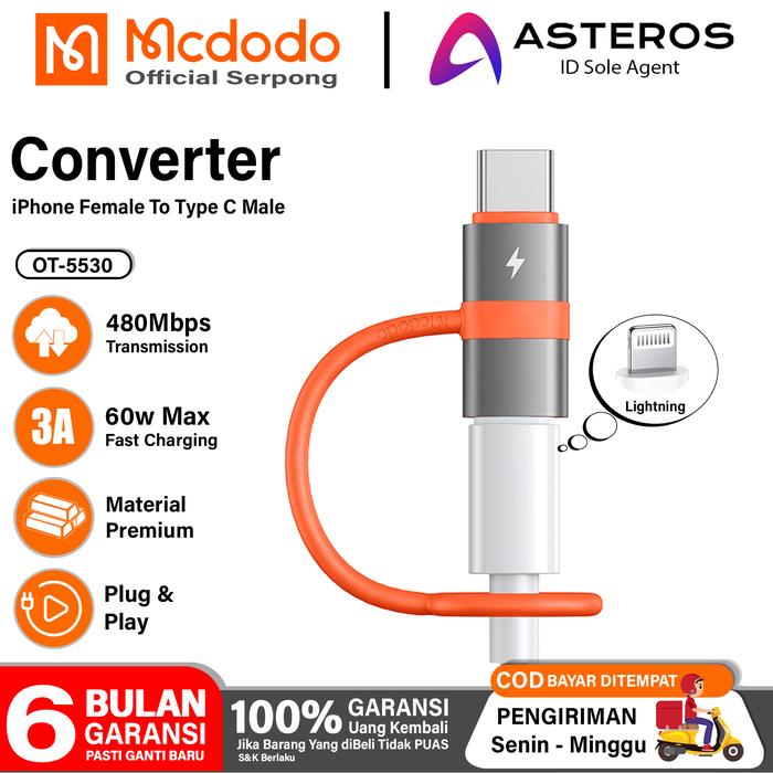 Jual MCDODO Adapter Converter Charger Micro USB, Type C, Lightning iPhone - iPhone To C New ...