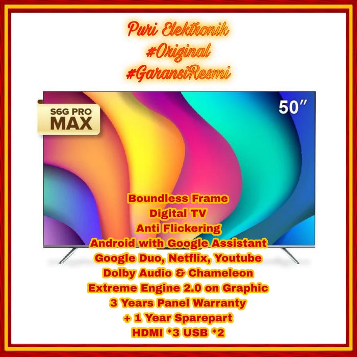 Jual Coocaa TV LED 4K UHD Smart Android TV 50 Inch 50S6G PRO MAX / PROMAX - Kota Tangerang ...
