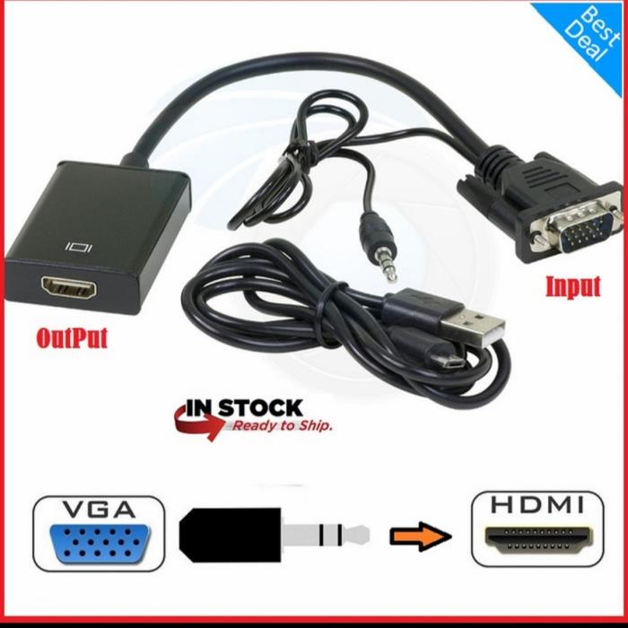 Jual Converter VGA male to HDMI Female plus Audio. VGA to HDMI - Kota ...