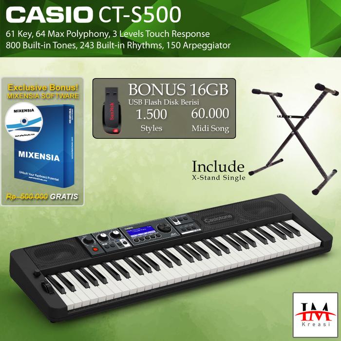 Jual Keyboard Casio CT-S500 / CTS500 / CTS 500 Garansi Resmi - Kota ...