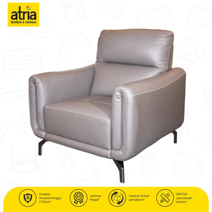 Promo Brian Sofa 1 Seater Atria Half Leather Grey Cicil 0% 3x - Jakarta ...