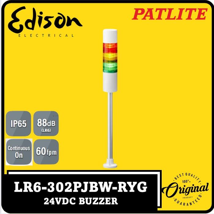 Jual PATLITE LR6-302PJBW-RYG IP65 Tower Lamp 60mm Pole Mount with Buzzer - Jakarta Barat ...