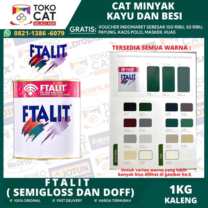 Jual CAT FTALIT 1 KG CAT MINYAK / CAT KAYU BESI WARNA HITAM DOFF KODE ...