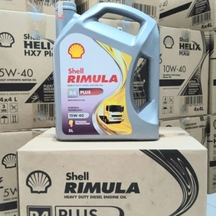 Jual Oli Shell Rimula R4 Plus 15w40 5L Cocok buat semua mobil Diesel ...