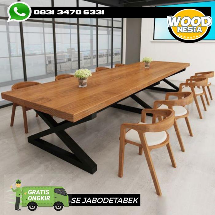 Jual meja rapat kantor kayu mahoni 300 × 120 × 75 × 3 cm - Kota ...