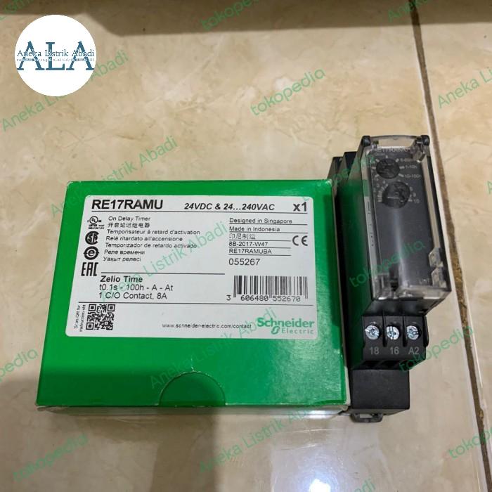Jual RE17RAMU Schneider Timer Relay Zelio Time RE17RAMU 24VDC & 240VAC ...