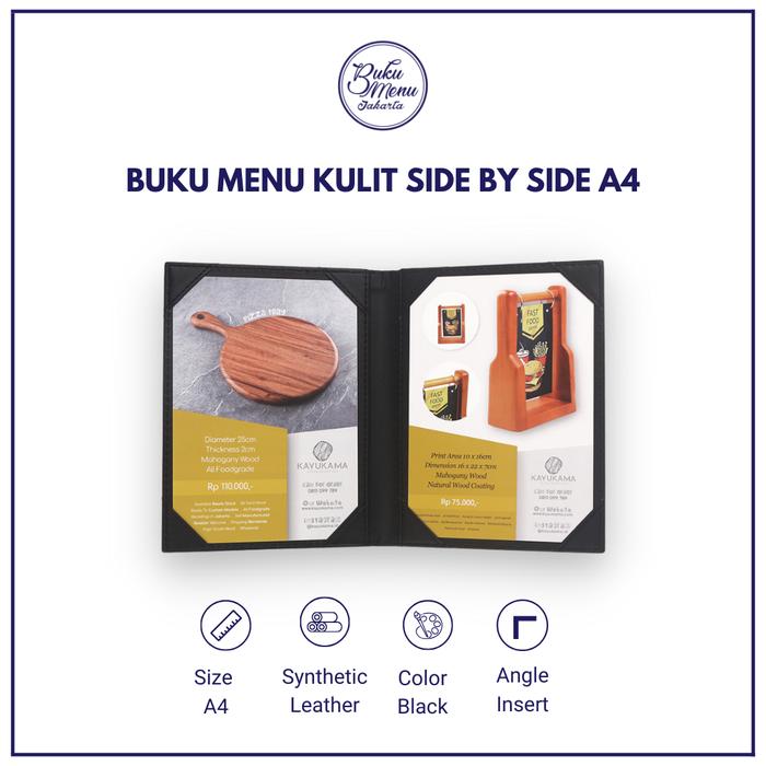 Jual Buku Menu Restoran Kulit Side By Side A4 Menu Cafe Coffee Shop ...