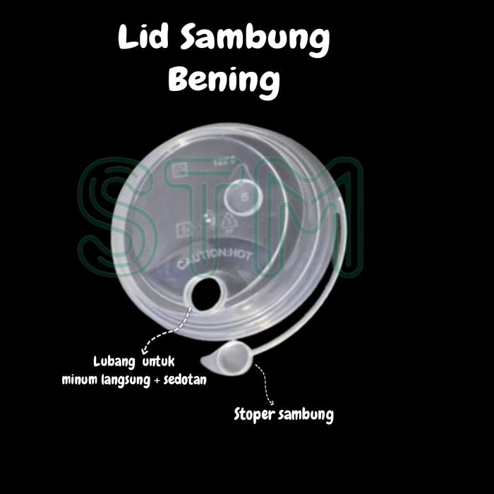 Jual isi 25pcs/set Lid Connected cup injection/tutup sambung/strawless ...