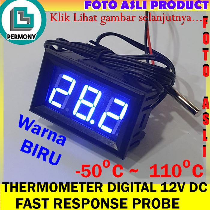 Jual Thermometer led digital 12V DC sensor termometer probe suhu ...