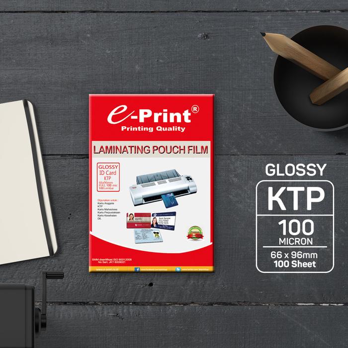 Jual Kertas / Plastik Laminating ID Card Ukuran KTP 100mic 100pcs e ...