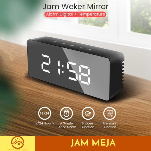 Promo Jam Meja Digital LED Weker Alarm dengan Temperature Modern ...